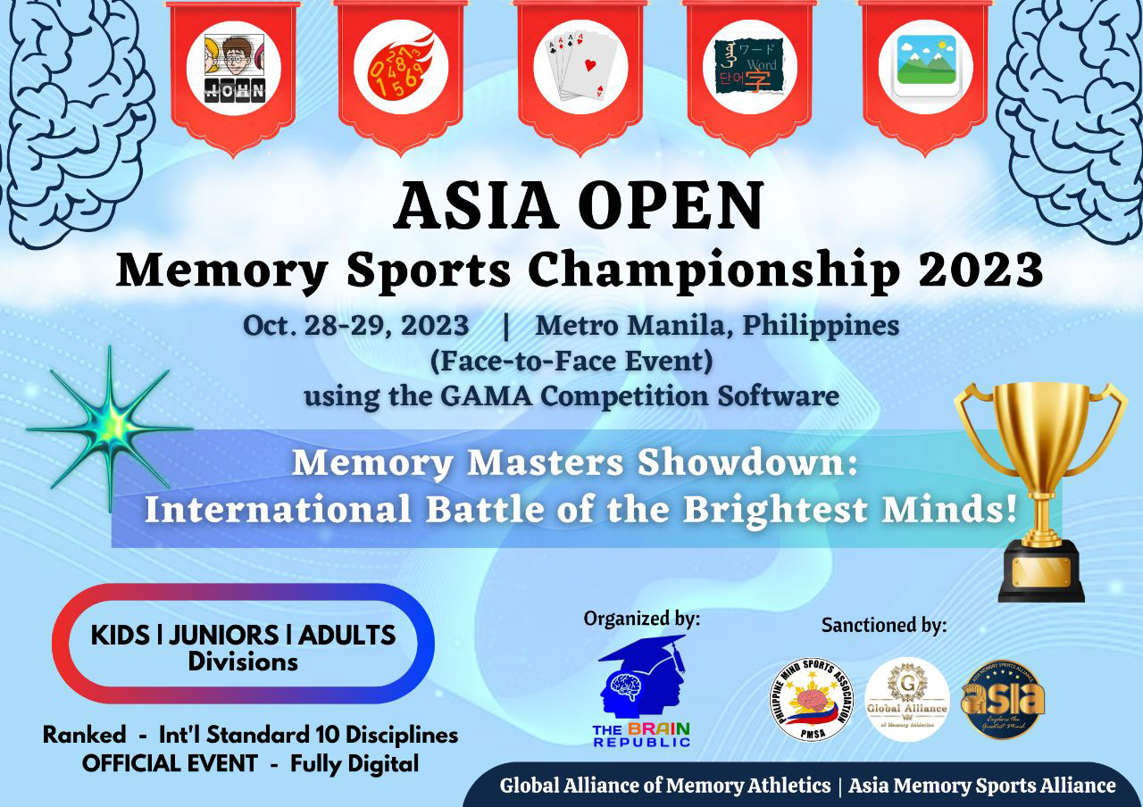 Asia Open Memory Sports Championship 2023 | The Brain Republic